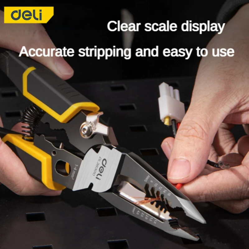 Deli 9 In 1 Electrician Pliers Multifunctional Needle Nose Pliers For ...