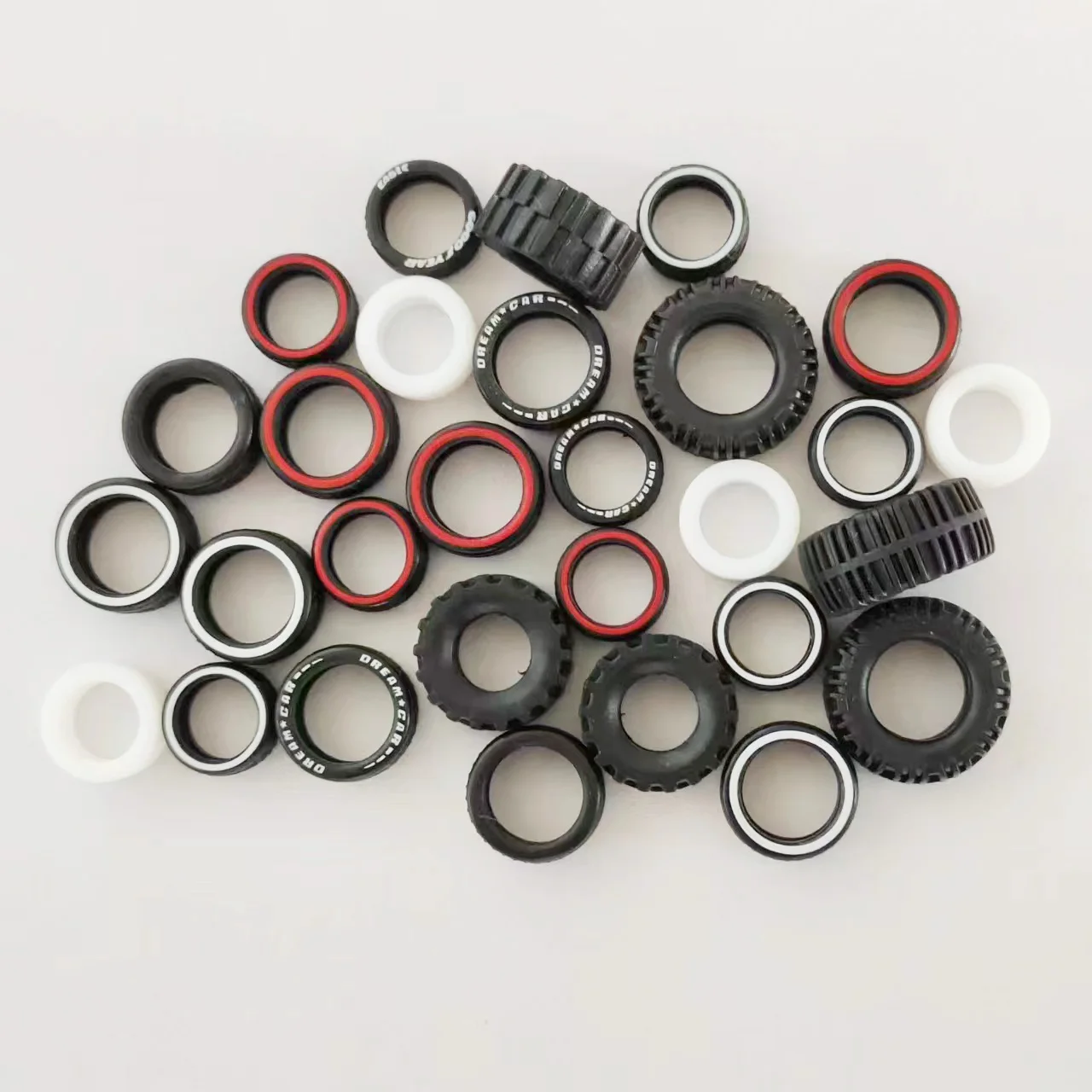 40 Pieces 1/64 Rubber Tires 10.8mm 11mm 12mm 14mm 17mm Tyres for 1:64 ...