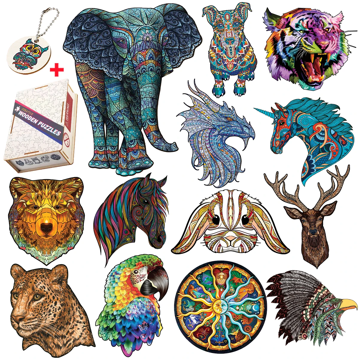 Irregular-Shape-Wooden-Jigsaw-Puzzles-Charming-Animal-Intellectual-Toy ...