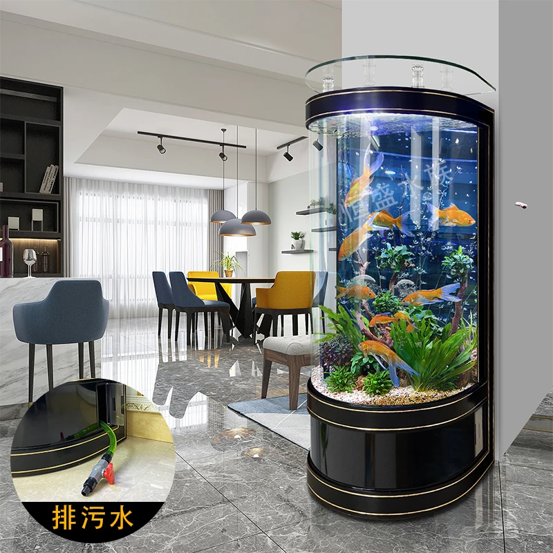 Fish tank living room household water-free self-circulation integrated ...