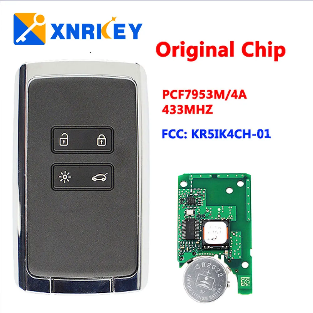Xrrkey-4-Tombol-Kunci-Mobil-Remote-Pintar-PCF7953-4A-Chip-433Mhz-untuk ...