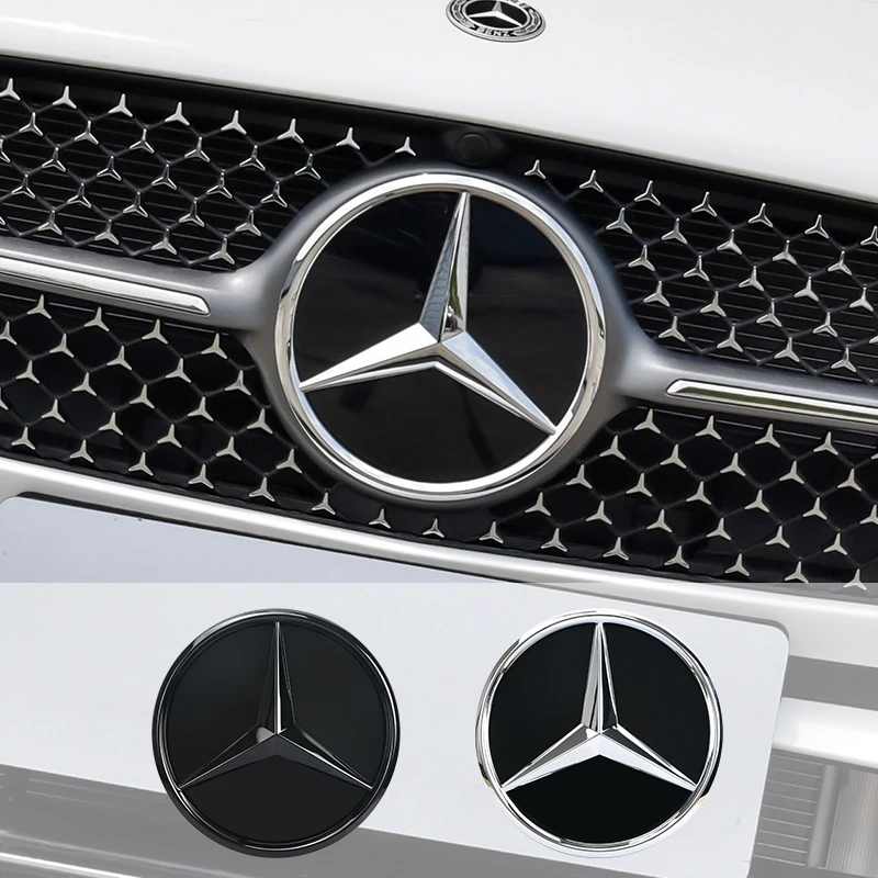 Car-Front-Grille-Chrome-Star-Logo-Badge-Base-Emblem-Badge-For-Mercedes ...