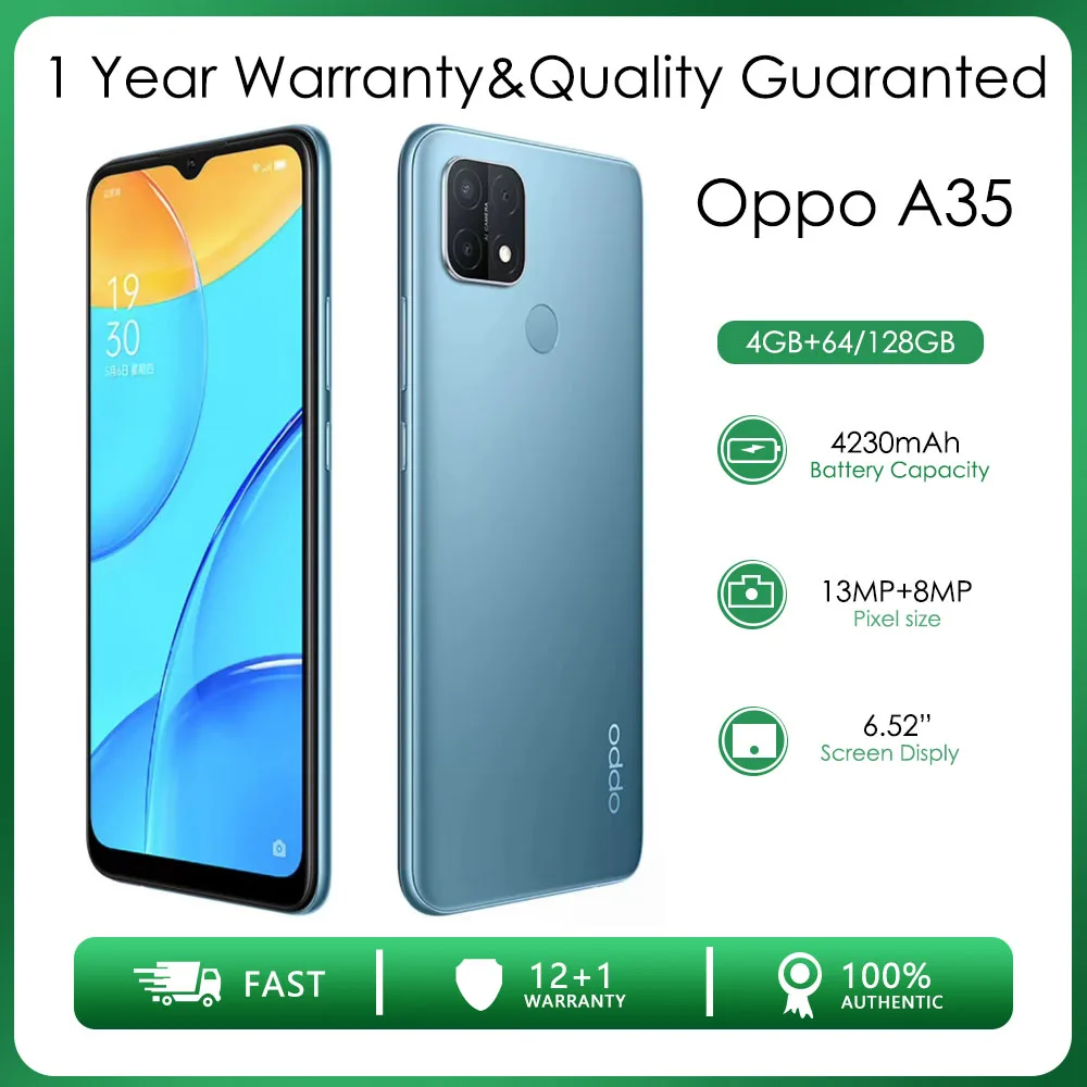 Original Unlocked Oppo A35 Dual Sim 4GB RAM+64/128GB Octa-core 13MP 6. ...