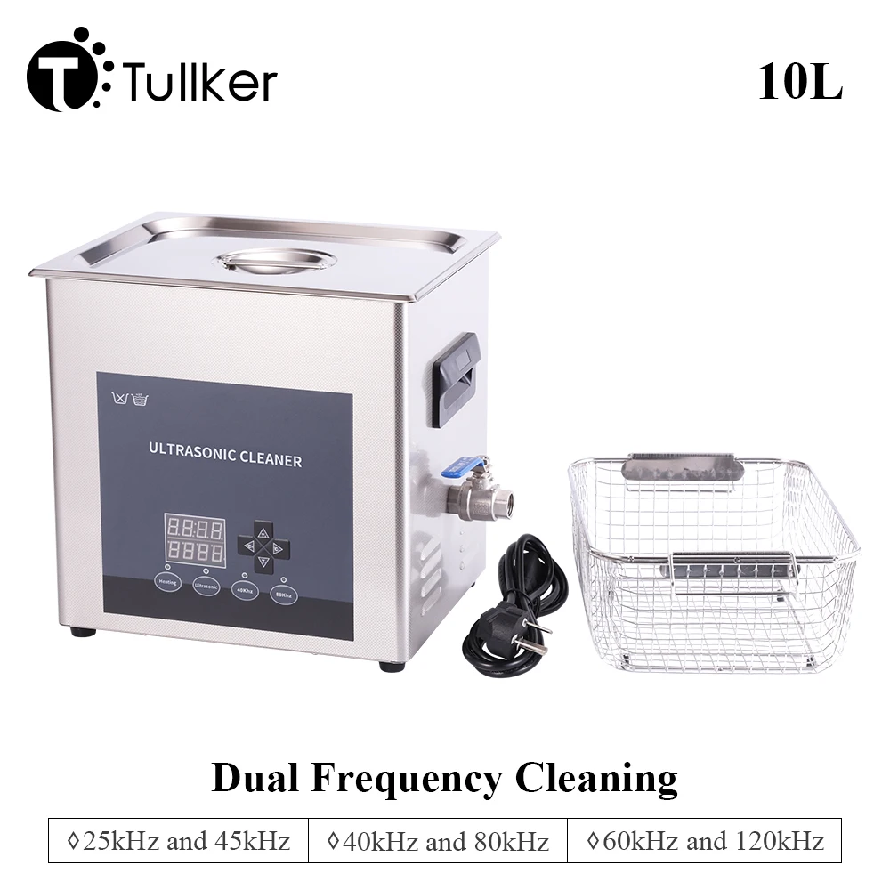 25/45khz 40/80khz 60/120khz Ultrasonic Cleaner 10l Dual Frequency 3d Printer Oil Rust Degrease ...