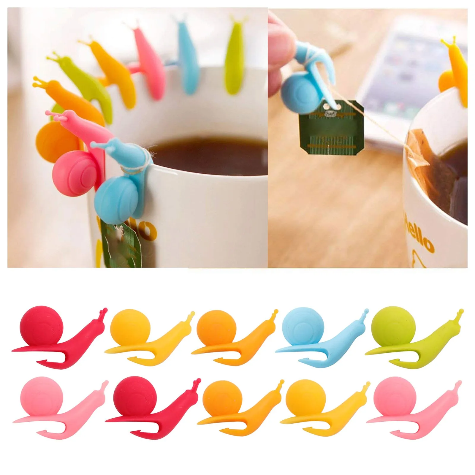 12-Pieces-Cute-Shape-Silicone-Tea-Bag-Holder-Candy-Color-Cup-Holder-For ...