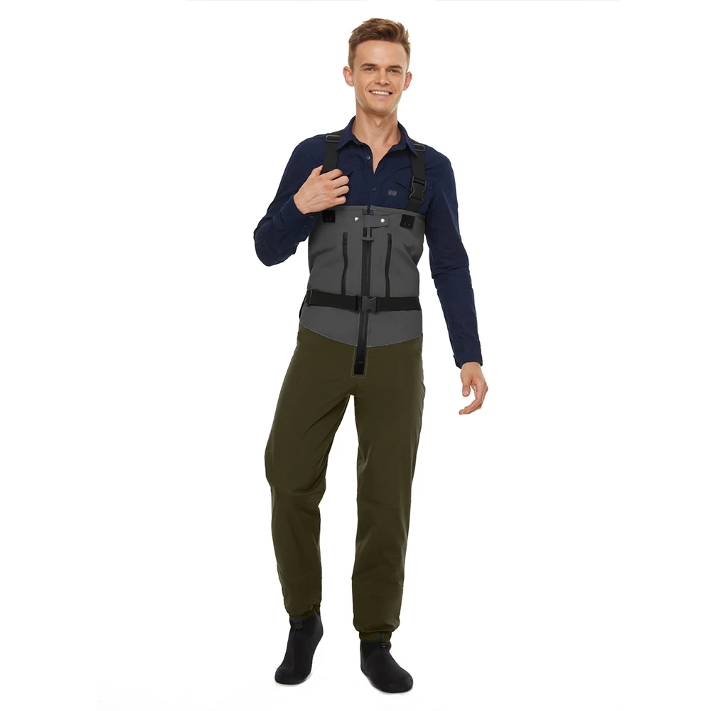Men-s-Fly-Fishing-Waders-Three-Layer-Waterproof-Fabric-With-Neoprene ...