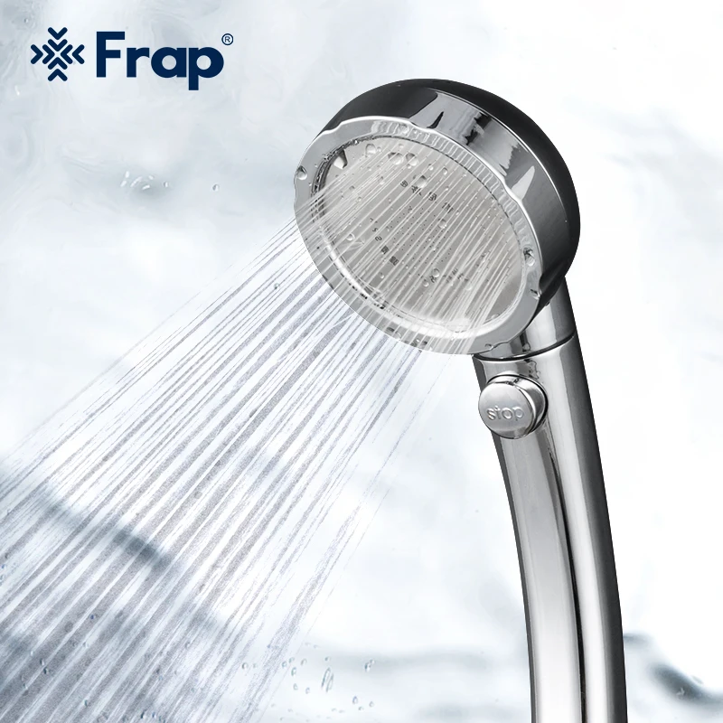 Frap Shower Head with Water Control Button High pressure Water saving Rainfall Shower Bathroom ...