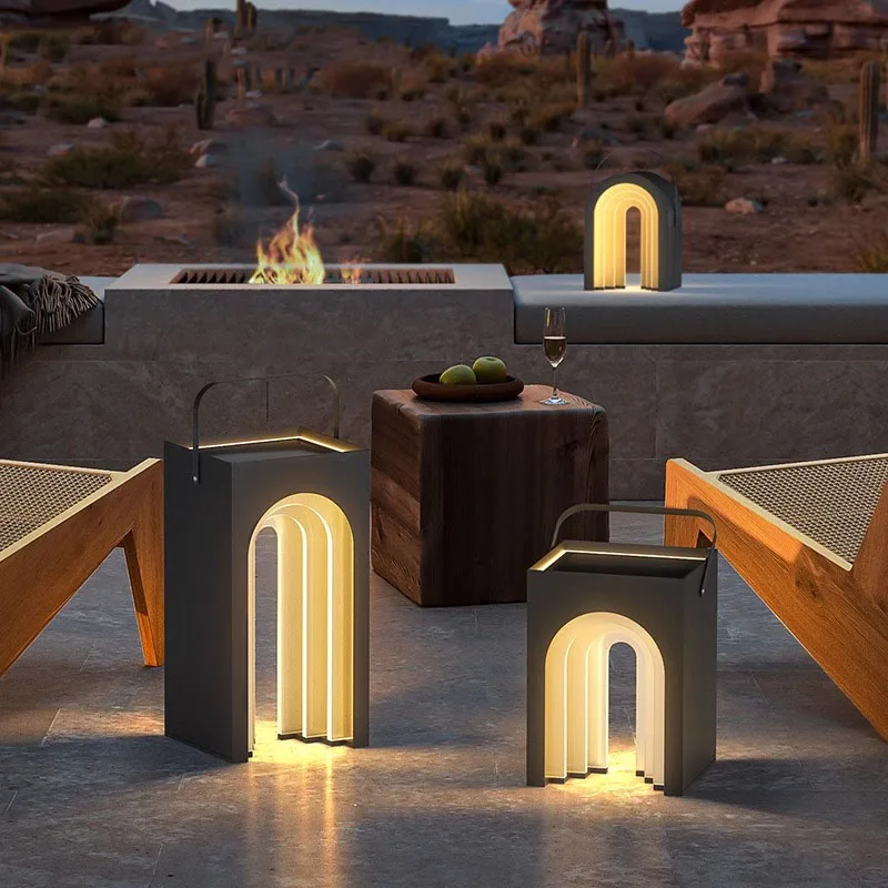 Outdoor-waterproof-LED-Solar-Lawn-Lamp-Camping-Steet-Gate-Arch-Light ...