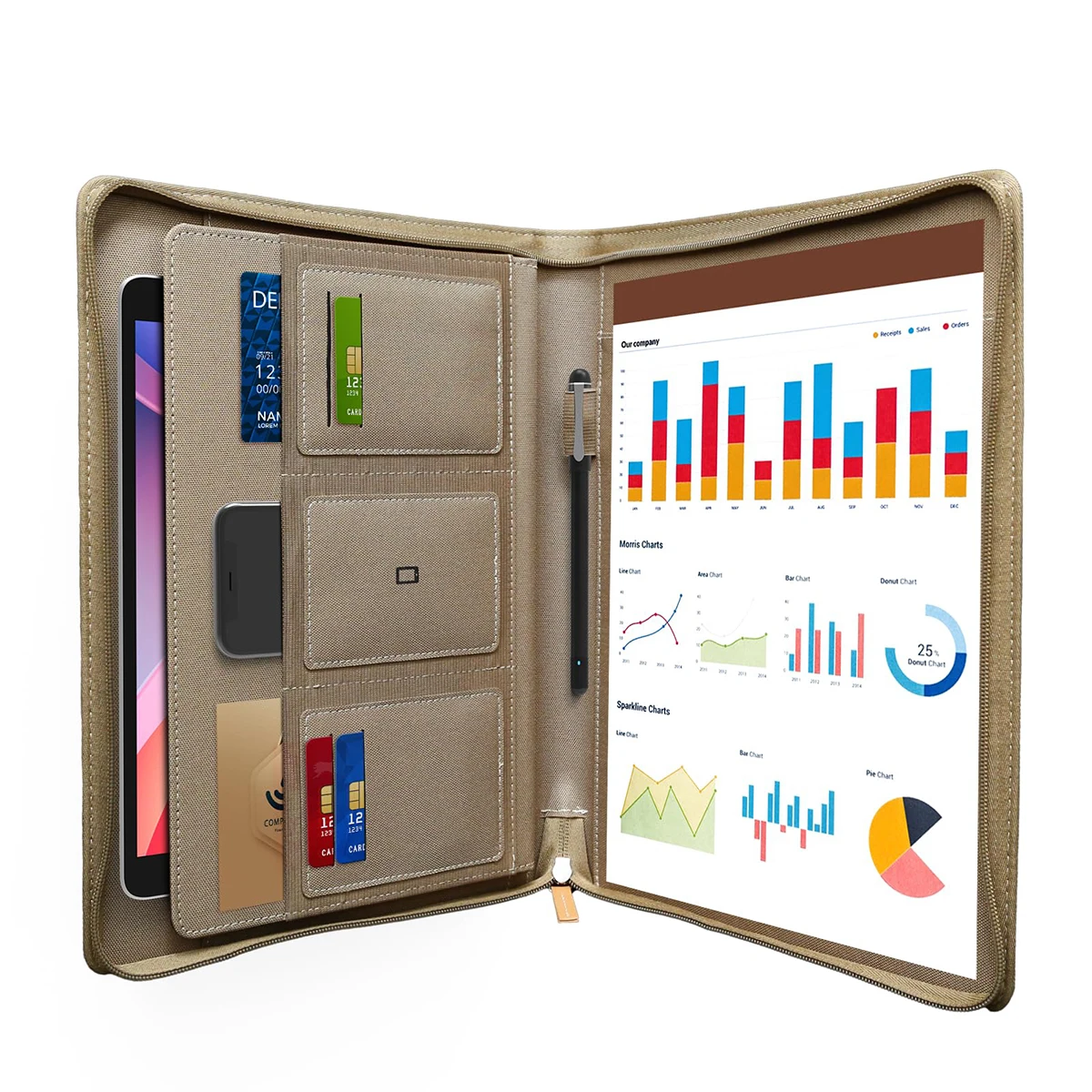 Zipper-Conference-Folder-A4-Travel-Document-Portfolio-Functional ...