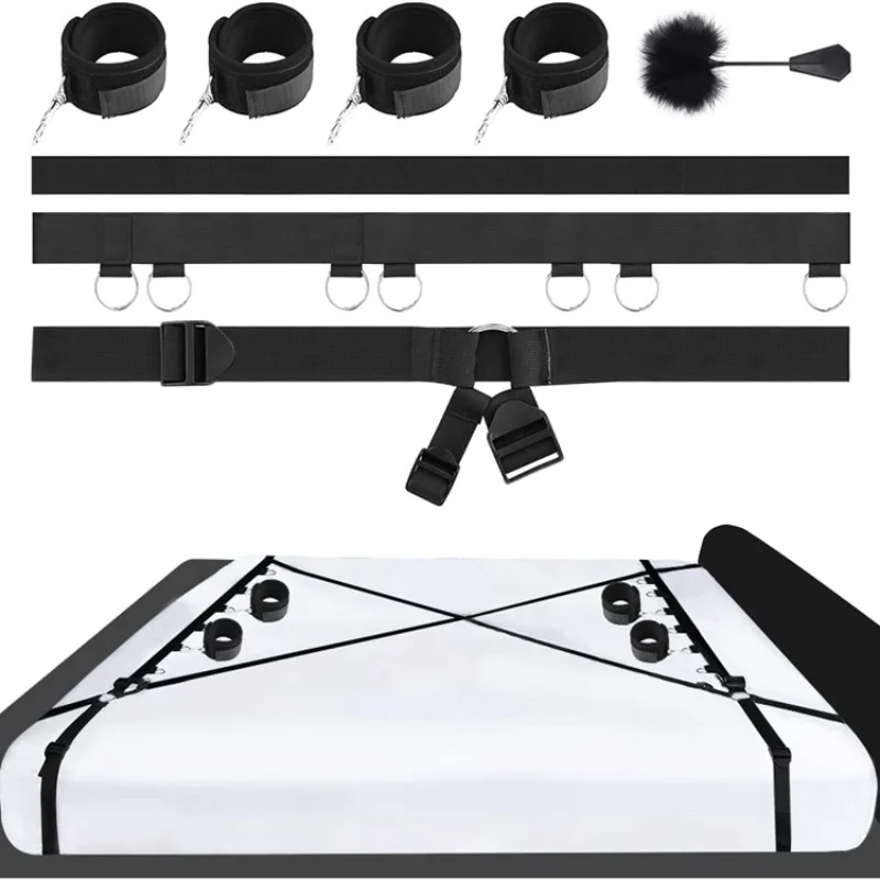 Bed-Restraint-Kit-Under-Mattress-Restraint-Bondage-Set-with-Wrist-Ankle ...