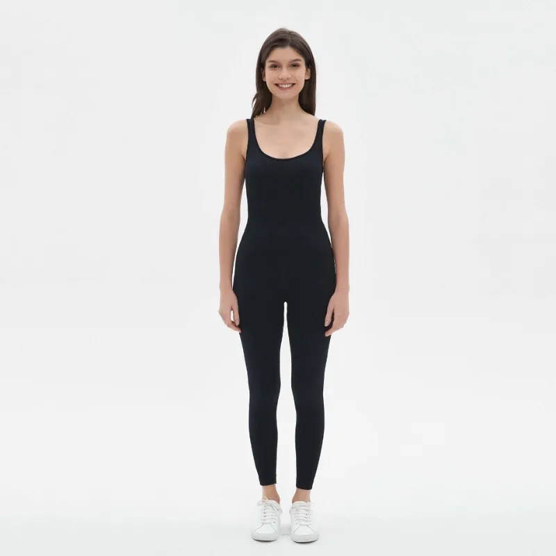 Ribbed-Knited-Jumpsuit-Pants-Women-Sleeveless-Bodysuit-Seamless ...