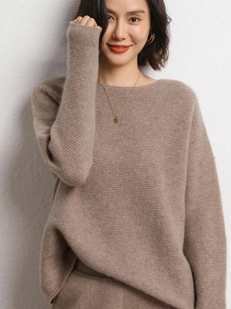 Entry-Lux-su-ter-de-cachemira-para-mujer-Jersey-de-punto-suelto-Top ...