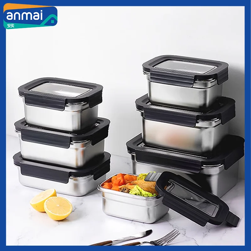 Anmai-Stainless-Steel-Food-Storage-Containers-Set-Deepening-Locking ...