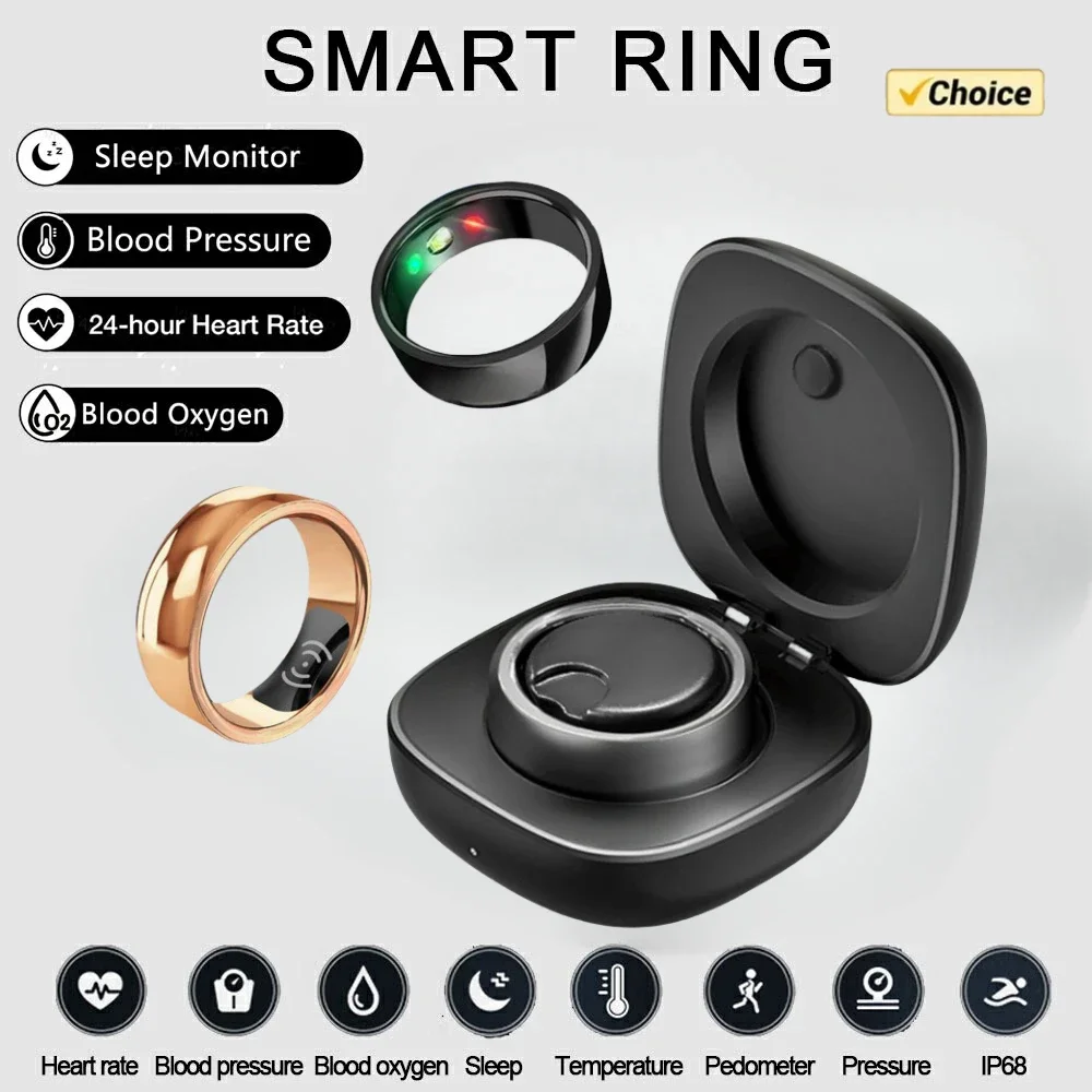 SR200-Smart-Ring-Health-Monitor-For-MenWomen-Thermometer-Blood-Pressure ...