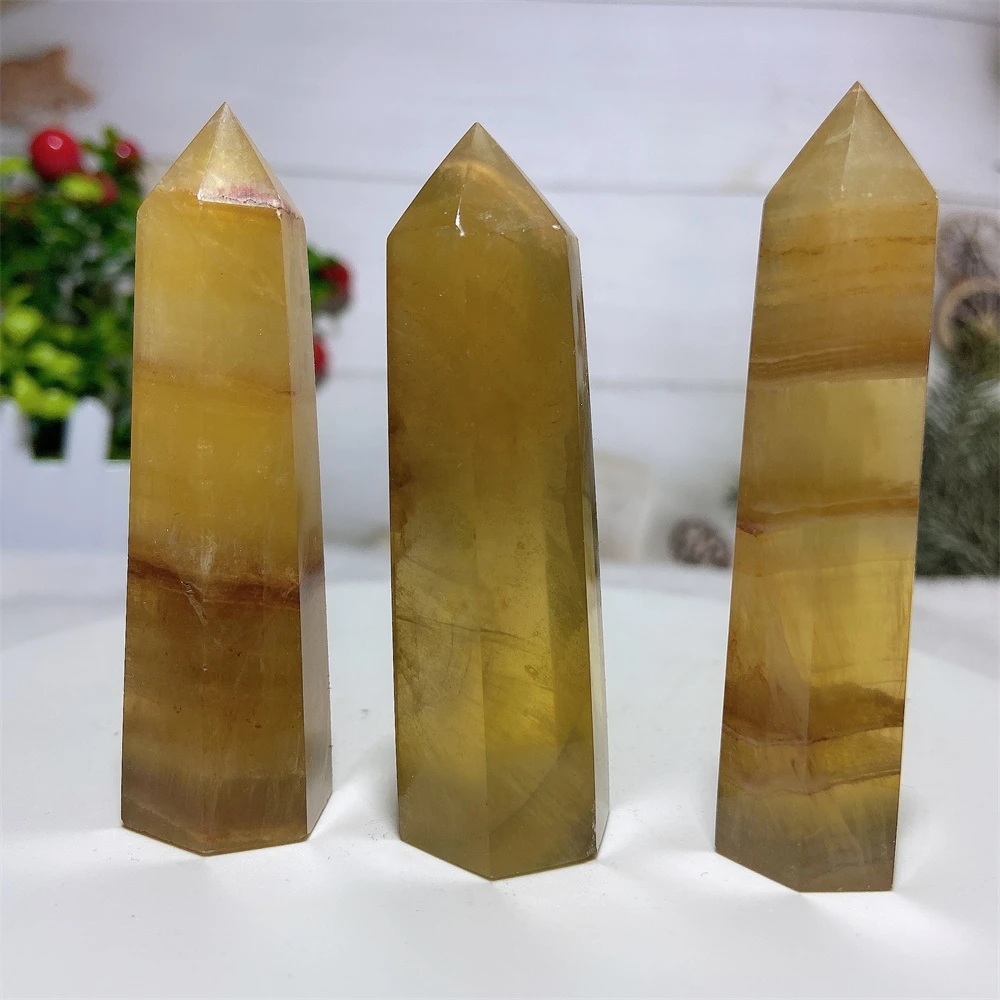 Natural Crystal Magenta Quartz Tower Stone Point Mineral Healing Home ...