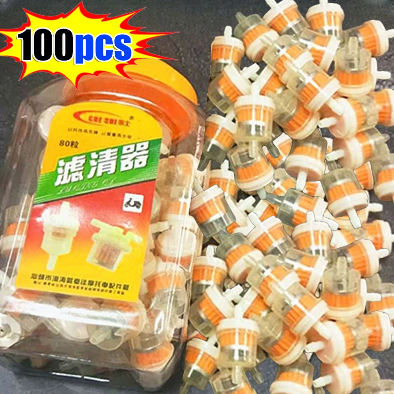 100pcs Gas Fuel Gasoline Oil Filter for Car Dirt Pocket Bike Motorcycle ...