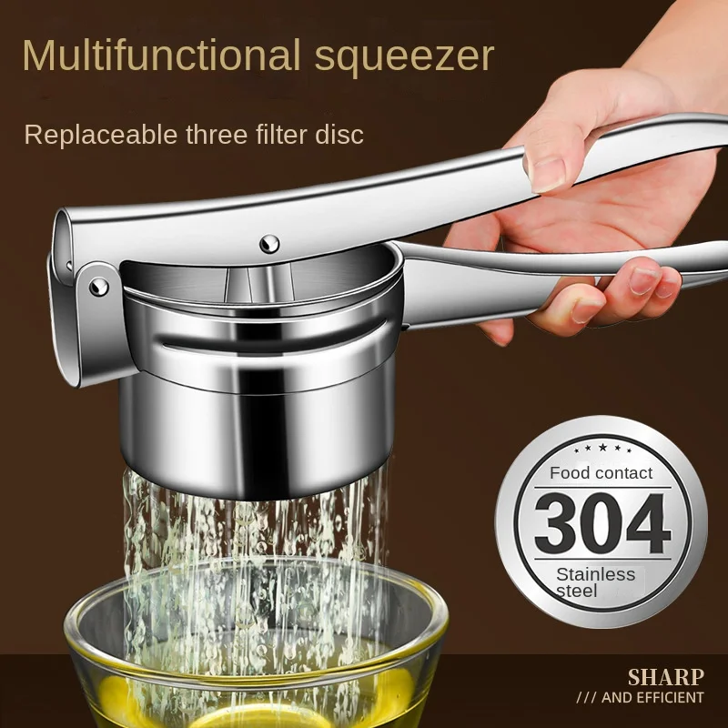 Stainless-Steel-Potato-Press-Manual-Juicer-Vegetable-Water-Squeezer ...
