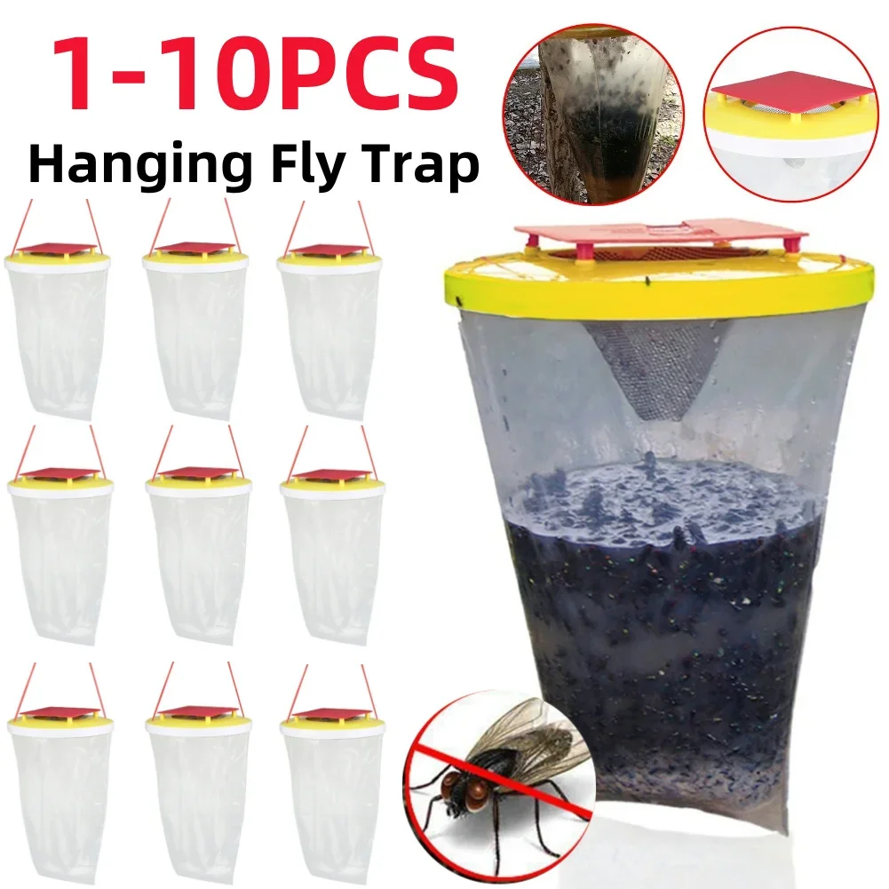 1-10Pcs Fly Trap Hanging Fly Catcher Non-toxic Flycatcher Bag Pest Trap ...