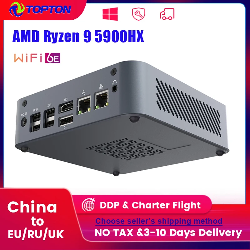 S500+ Amd Mini Pc Ryzen 9 5900hx 7 5800h Windows 11 Dual Lan Nvme Ssd ...