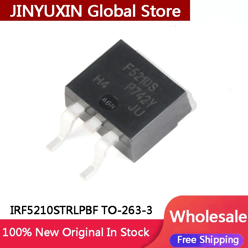 10-100Pcs New IRF5210STRLPBF IRF5210 TO-263-3 P Channel 100V 38A IC ...
