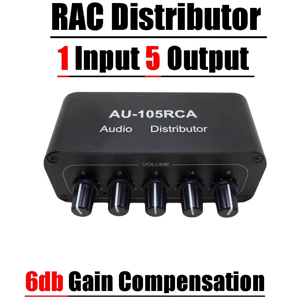1-Input-5-Output-Audio-Distributor-Stereo-Audio-Mixer-RCA-Splitter-Dual ...