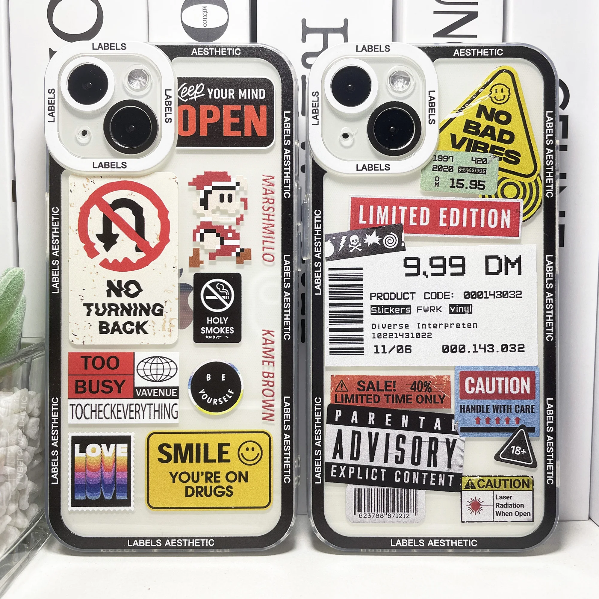 Mix-Labels-Aesthetic-Stickers-funda-de-tel-fono-Collage-para-iPhone-14 ...
