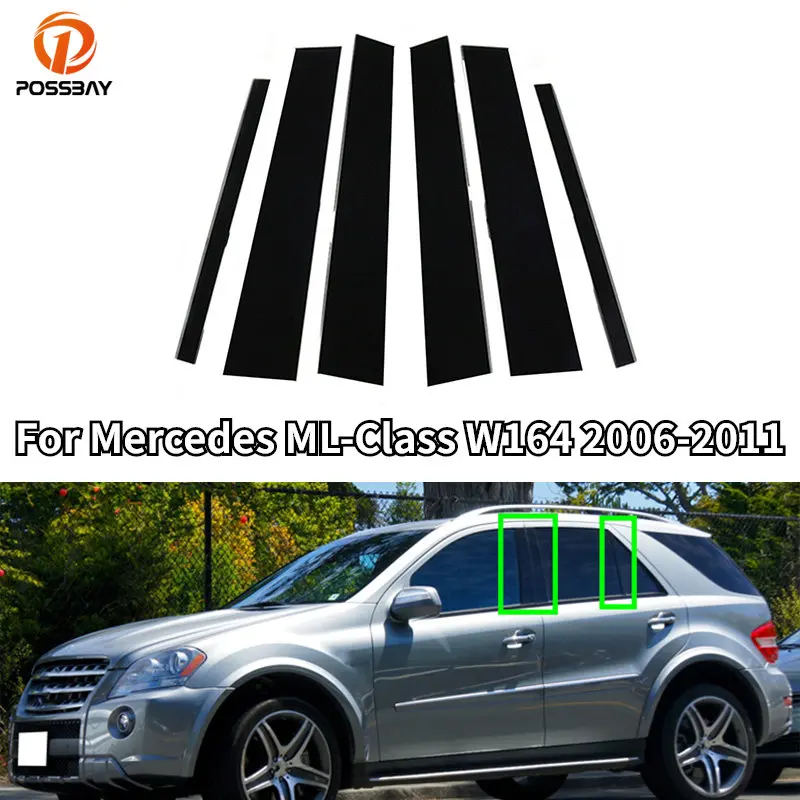 6pcs Car Pillar Posts Door Window Trim Cover Sticker Exterior Parts For ...