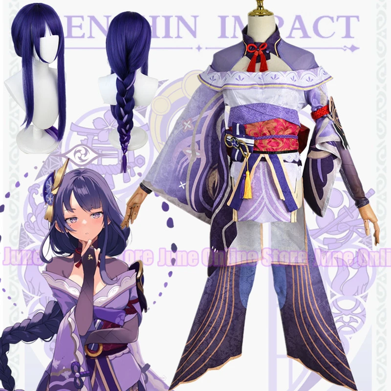 Jeu Genshin Impact Raiden Shogun Cosplay Costume, tenues Baal, Mei ...