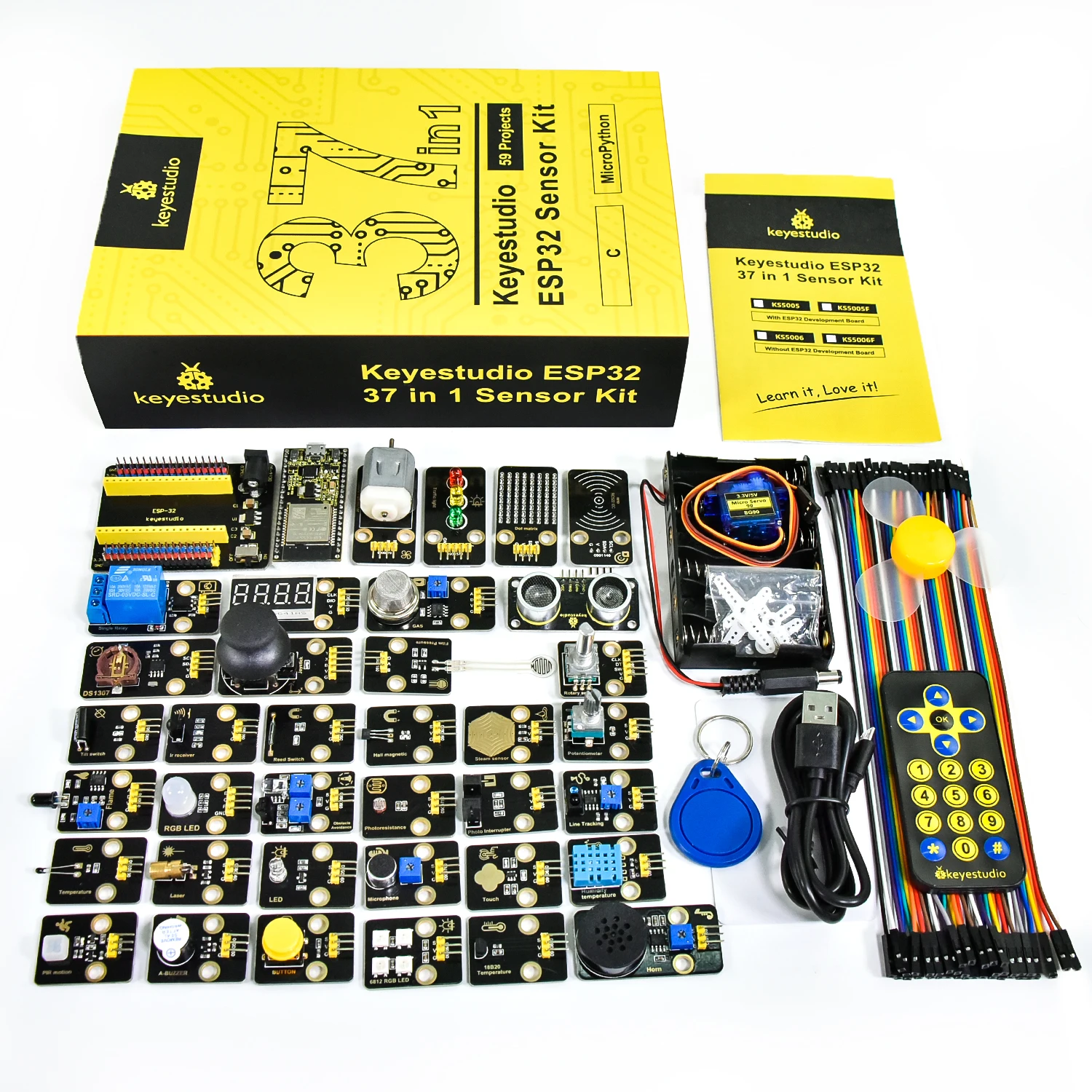 Keyestudio Kit de Sensor ESP32 37 en 1 con placa ESP32 para Arduino ...