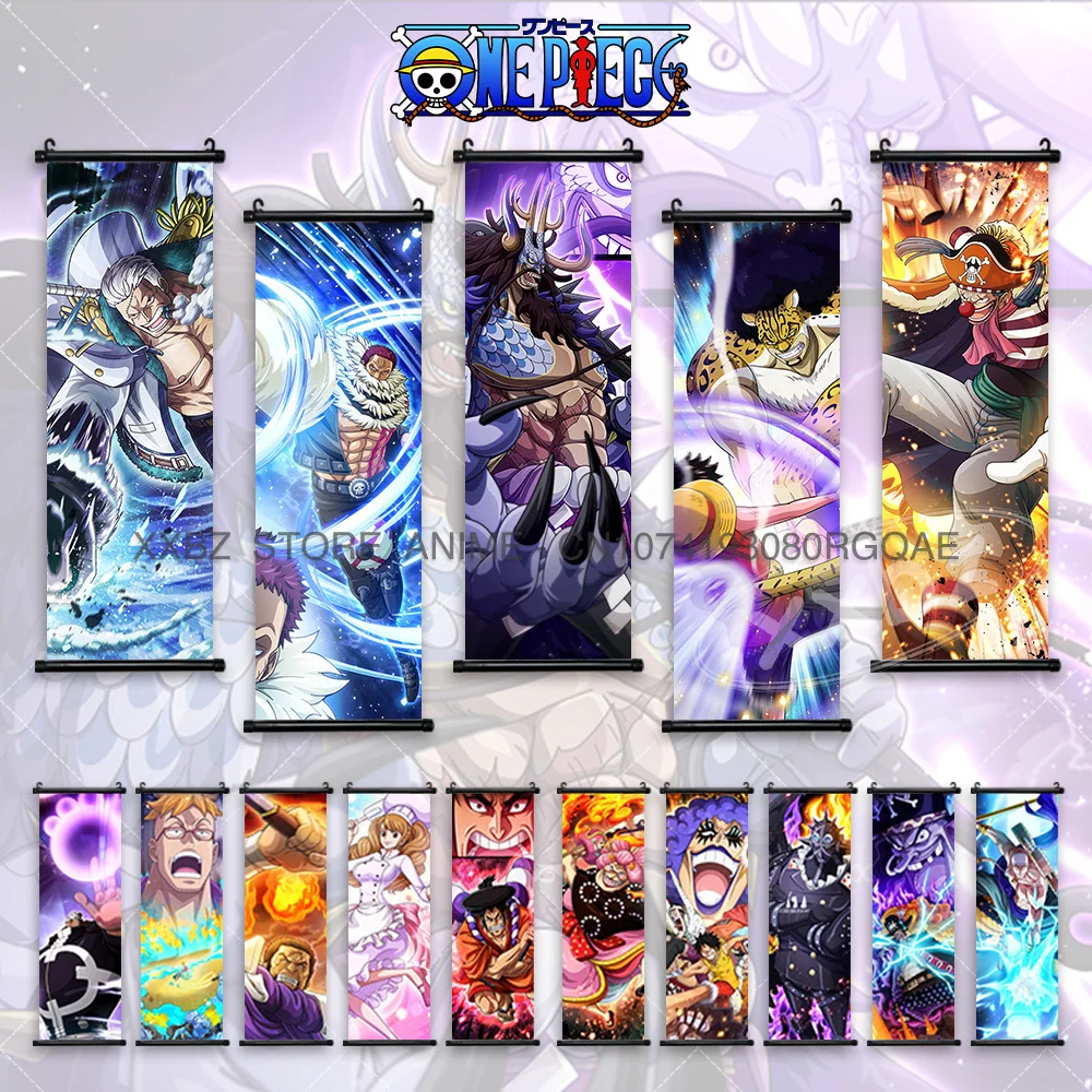 ONE-PIECE-Scrolls-Picture-Luffy-Posters-Borsalino-Wall-Art-Buggy-Home ...