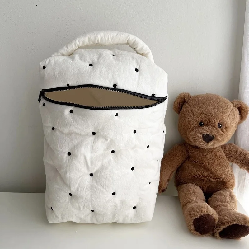 Dot-Pattern-Cotton-Diaper-Storage-Bag-Children-s-Baby-Cart-Zipper ...