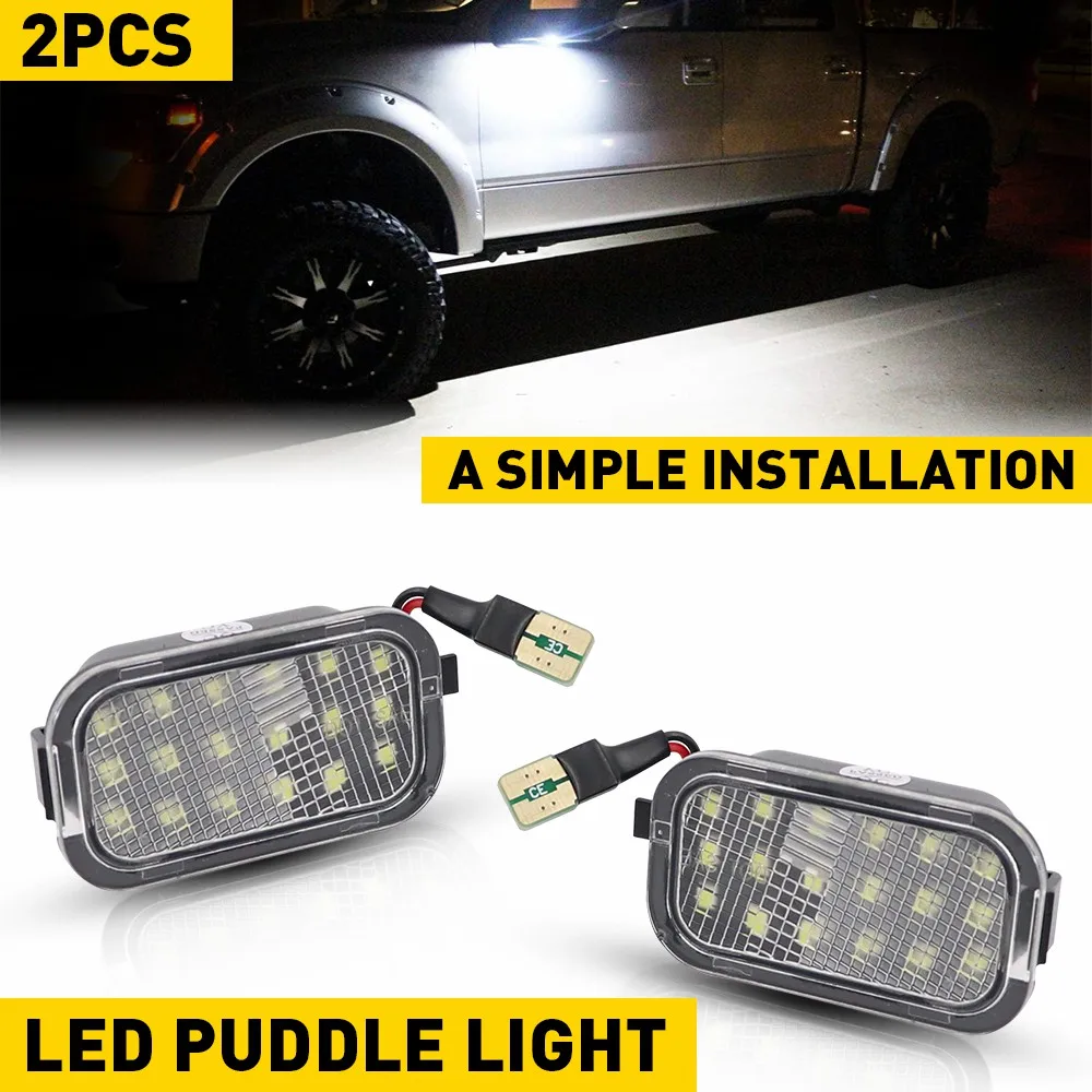 2pcs Car Led Under Side Mirror Light Puddle Lamp White For Cadillac ...