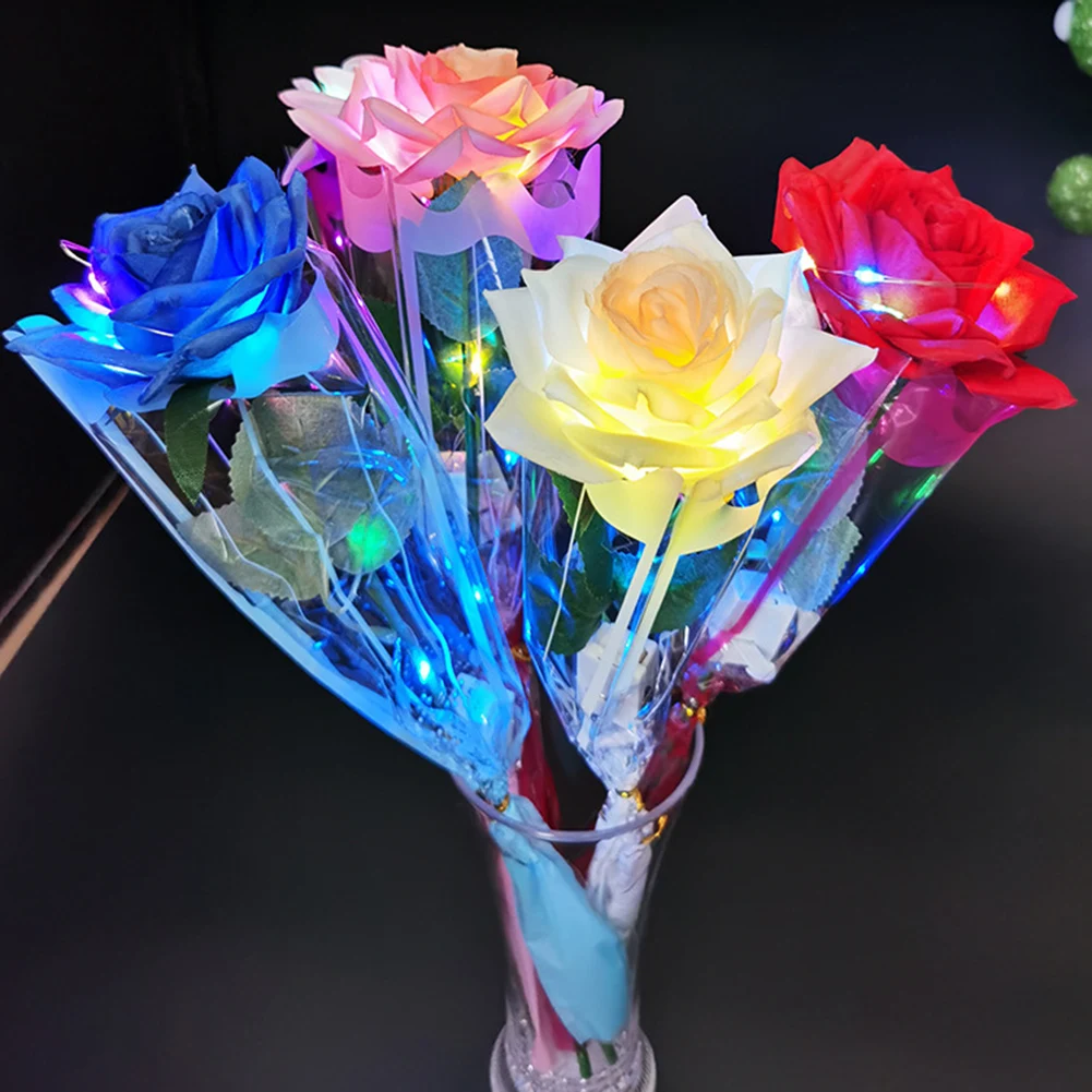LED-Glowing-Rose-Simulation-Flower-With-String-Lights-For-Christmas ...