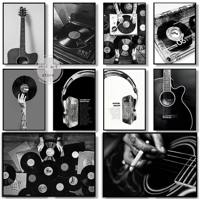 Black And White Music Collage