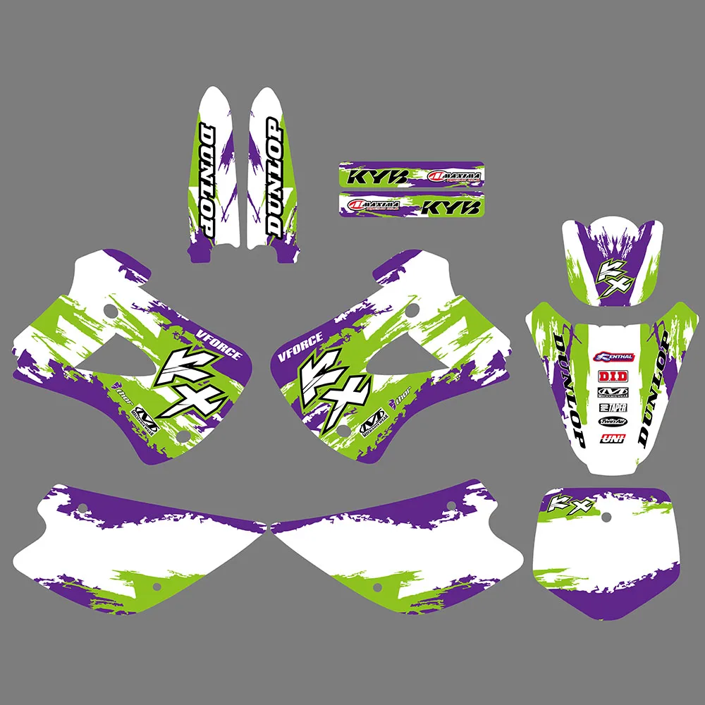 Motorcycle Full Graphic Background Decal Sticker for Kawasaki KX 85 100 ...