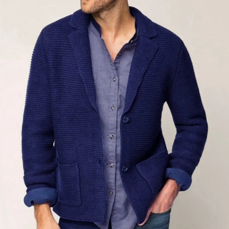 Traje-peque-o-de-punto-para-hombre-su-ter-de-manga-larga-con-solapa-de ...