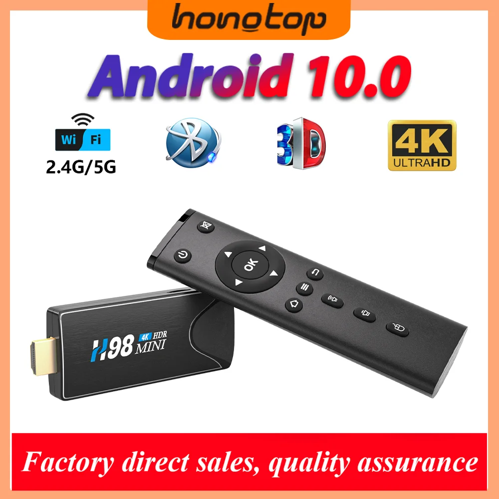 Hong top smart android tv vara android 10 tv caixa 4k hd 2.4 & 5g duplo wifi voz assistente bt ...