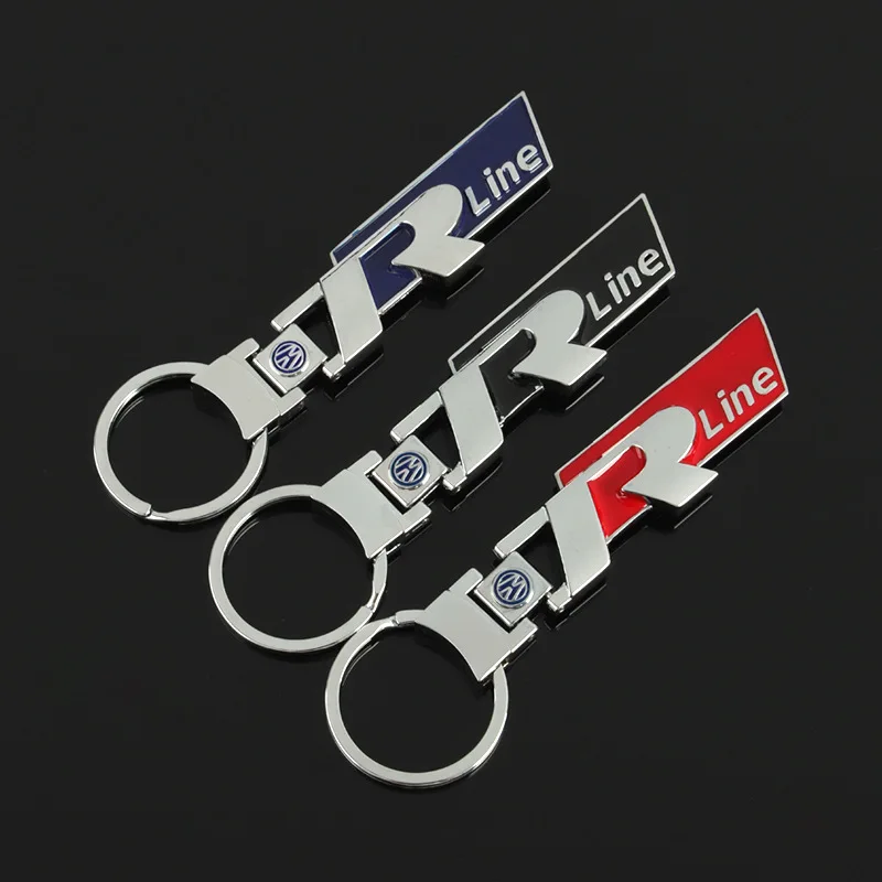 Metal-Car-Keychain-Rline-R-line-Logo-Pendant-Double-sided-Key-Ring-for ...