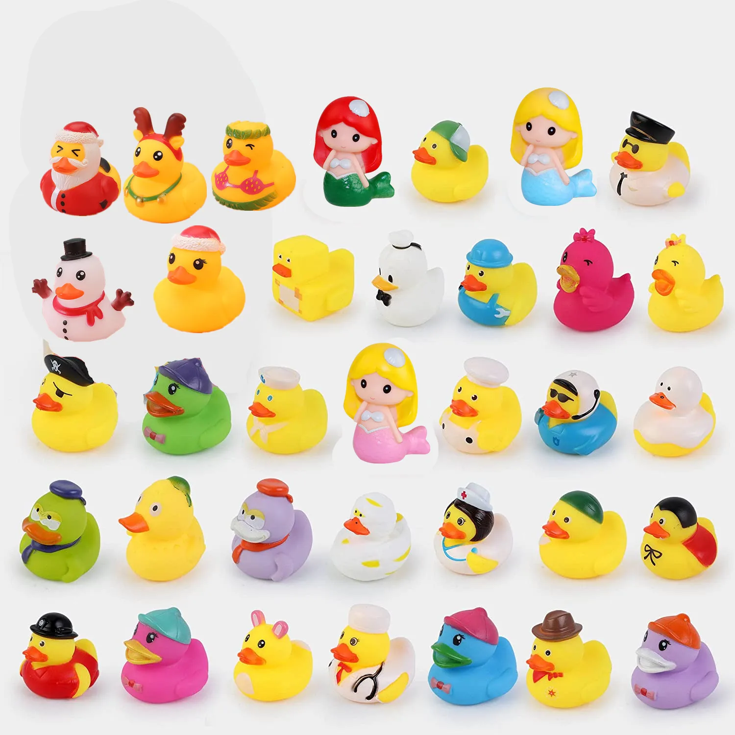 Rubber Duck Children's Bath Toys, Assortment Of Duck Bath Time Soft Baby Pool Toys Birthday ...