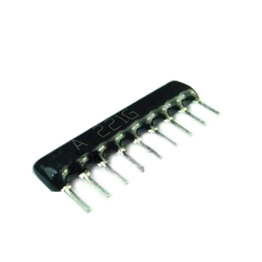 50 Pcs A09 221 Sip 9 A09 221g 220 Ohm 8 Commoned Resistor Network Array