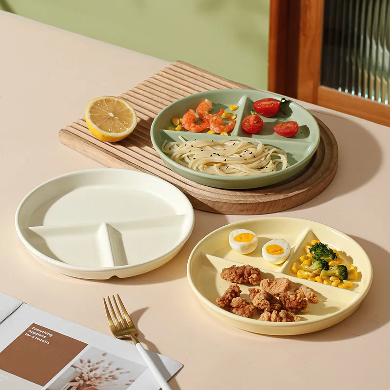 Round-split-plate-Food-plate-Fruit-salad-plate-dishes-ceramic-plate ...