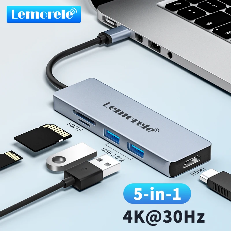 Lemorele-TC18L-USB-Hub-5Port-Docking-Station-USB-C-HUB-USB-C-to-HDMI ...
