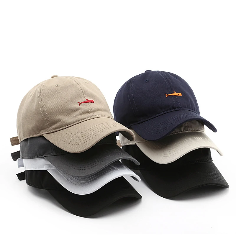 Casual-Simple-Baseball-Cap-Small-Fish-Embroidered-Cotton-Sport-Outdoor ...