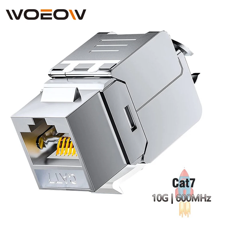 WoeoW-RJ45-Cat8-Cat7-Cat6A-Geschirmt-Keystone-Jacks-10Gbps-Einfach ...