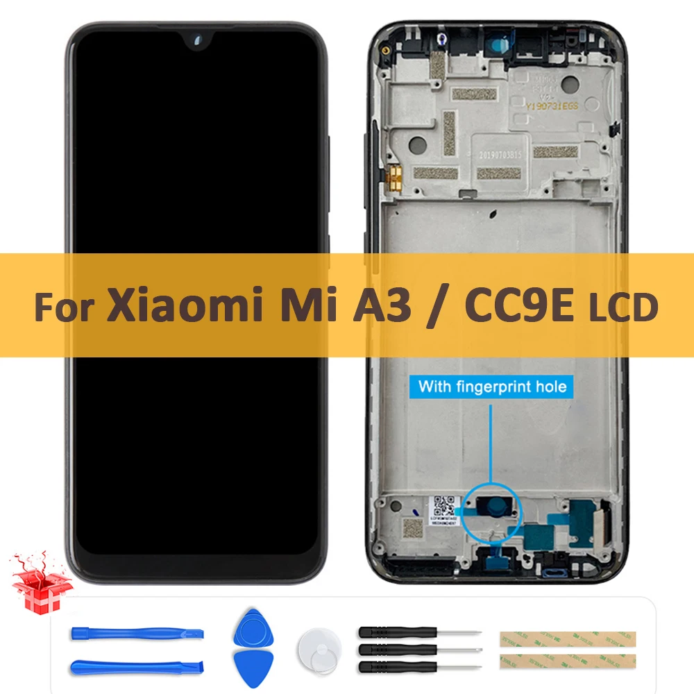 Original 6.09 "super amoled para xiaomi mi a3 m1906f9sh display lcd tela de toque digitador ...