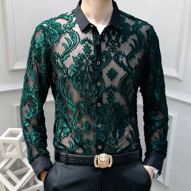3-Colours-Soft-Velvet-Slim-fit-Men-Clothing-Nightclub-long-sleeved-Sexy ...