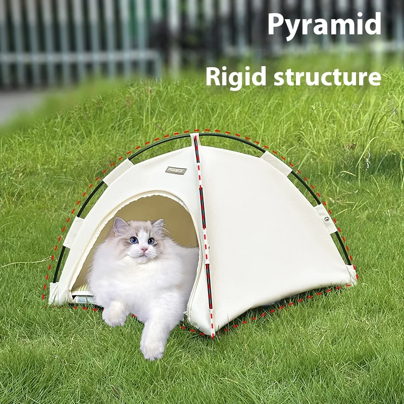 All-Season Semi-Enclosed Pet Tent with Washable Foldable Sunshade for ...