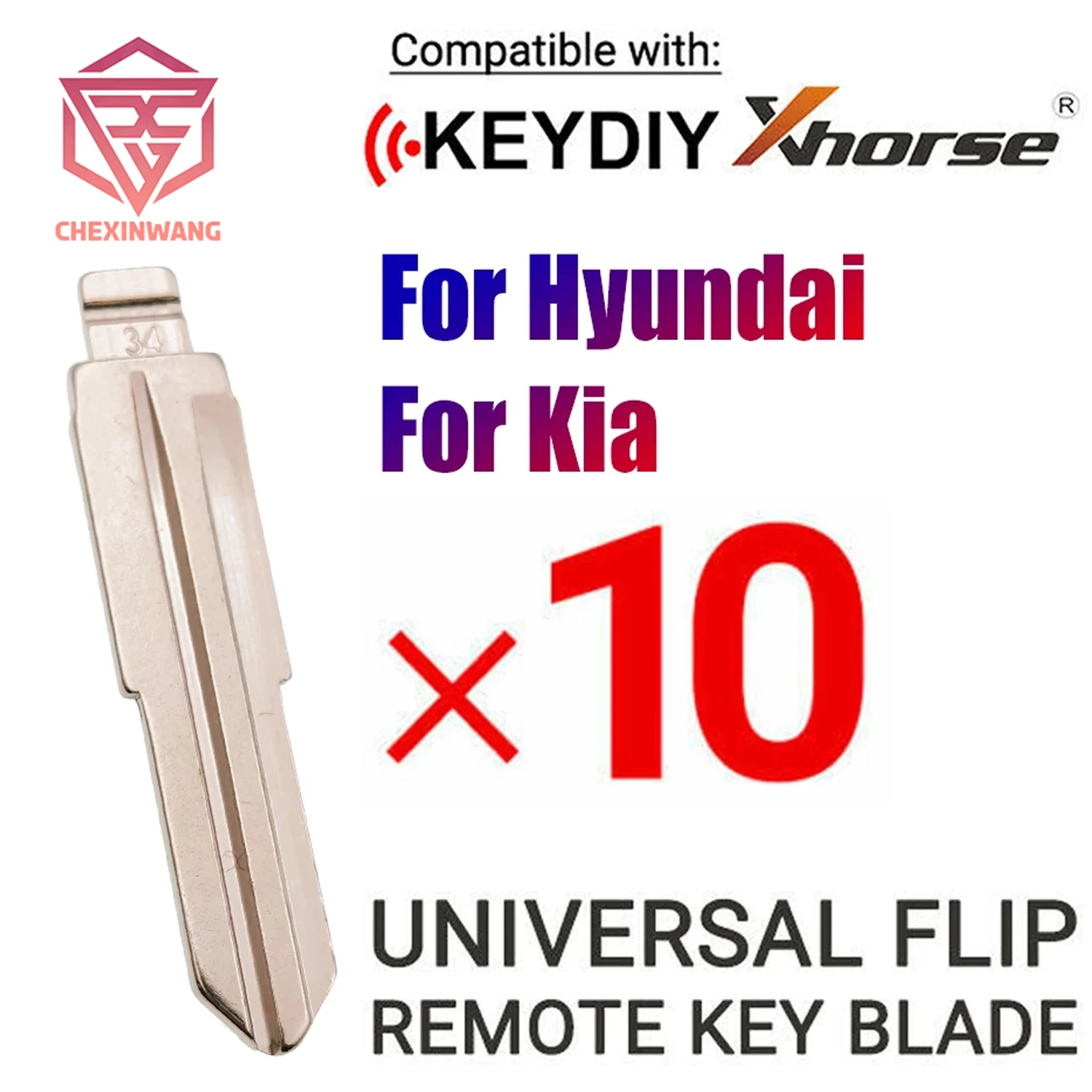 10Pcs-Key-Blade-34-Lishi-HYN10-Metal-Blank-Uncut-Flip-KD-VVDI-KEYDIY ...