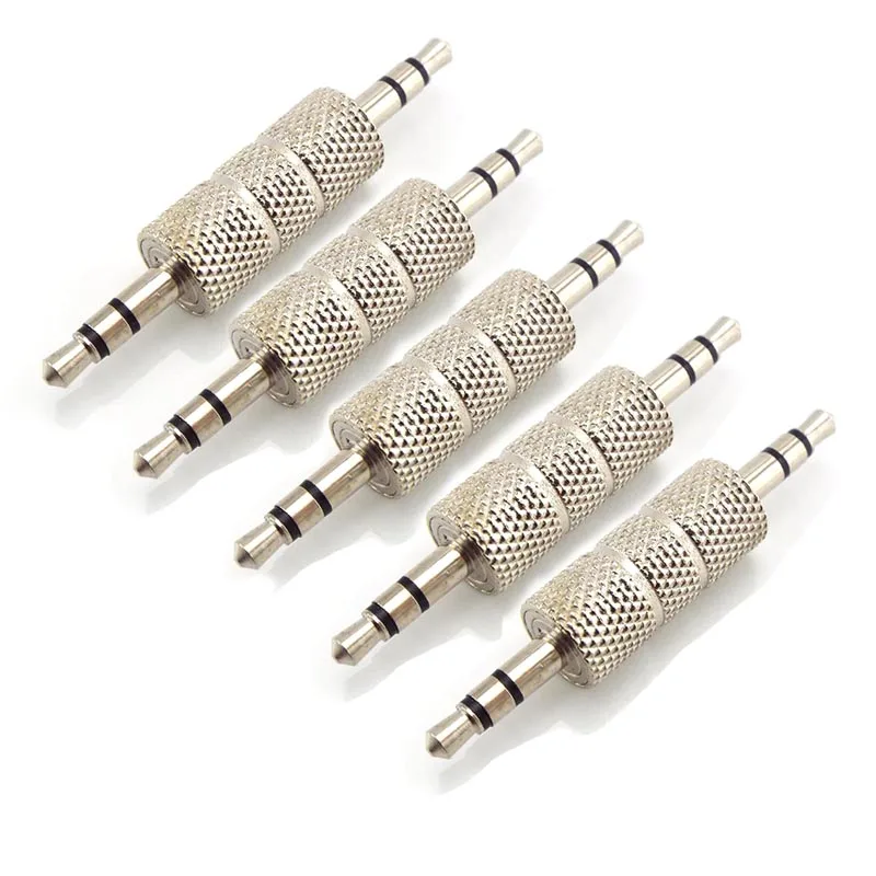 5pcs-Connector-3-5MM-Jack-to-Jack-Straight-Adapter-Real-Audio-Connector ...