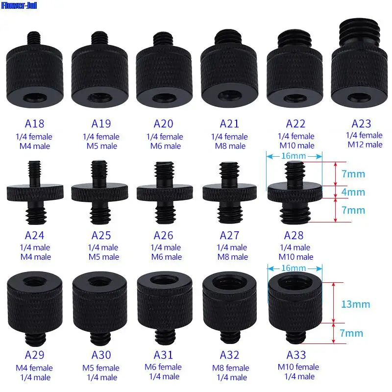 Conversion Screw 1/4 to M4 M5 M6 M8 M10 Inch Projector Bracket Adapter Photography Accessories ...